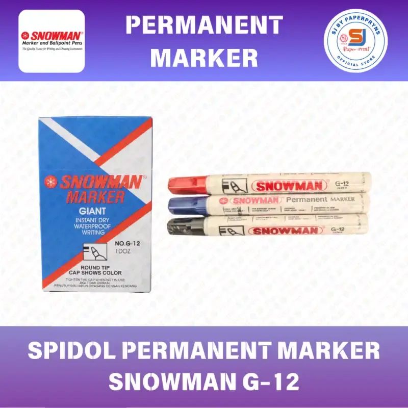 Jual Spidol Snowman Permanent Marker G 12 🏷️ Original Terbaru ...