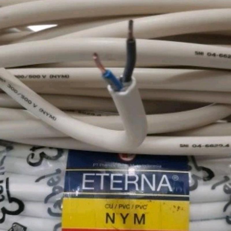 Jual Kabel Listrik Kawat Tembaga Isi 2 Eterna Nym 2x2,5 Harga Per Meter 1 Meter Di Seller Utama ...