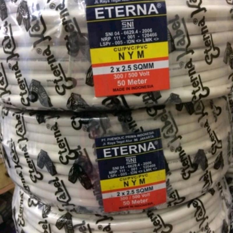 Jual Kabel Listrik Kawat Tembaga Isi 2 Eterna Nym 2x2,5 Harga Per Meter 1 Meter Di Seller Utama ...