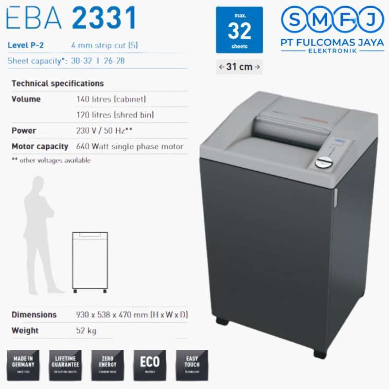 Jual Eba 2331s 2331 S Mesin Penghancur Kertas Paper Shredder Garansi ...