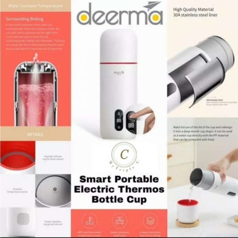 Promo DEERMA DR035 Smart Portable Electric Thermos Bottle - Termos Air ...