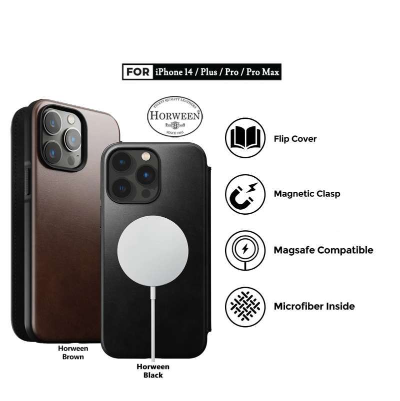Promo Case iPhone 14 Pro Max Plus Nomad Modern Leather Folio MagSafe ...