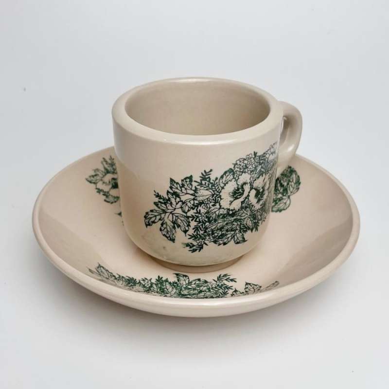 Jual Cangkir Kopi Tiam/ Cangkir Keramik/gelas Kopitiam Set Piring ...