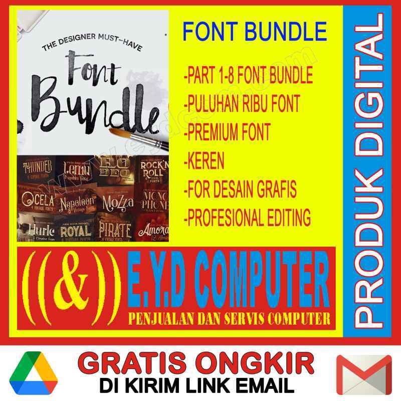 Jual KOLEKSI PULUHAN RIBU FONT PREMIUM KEREN DESAIN GRAFIS DESAIN ...