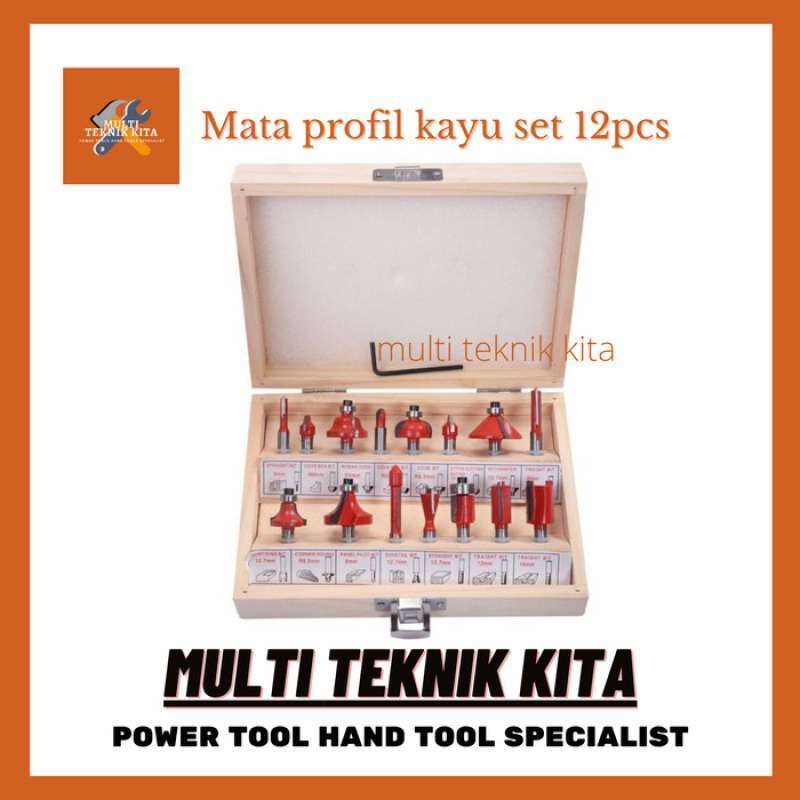 Jual Mata Profil Kayu Set 12 Pcs Router Trimmer Trimer Bit Di Seller ...