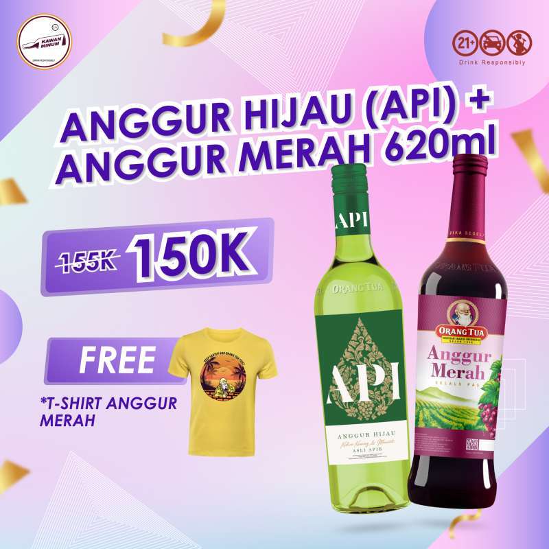 Promo Anggur Hijau (api) 620ml + Anggur Merah 620ml Free T-shirt Amer ... Promo Anggur Hijau (api) 620ml + Anggur Merah 620ml Free T-shirt Amer ...