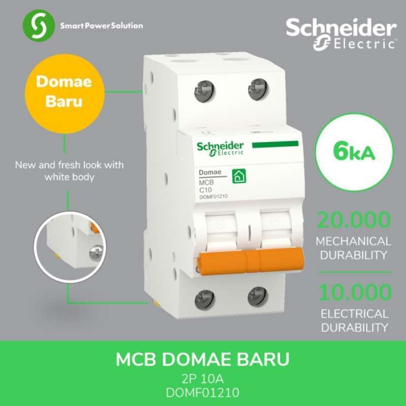 Promo Schneider New Domae Mcb 10A - 2P 6ka - DOMF01210 Diskon 23% di Seller Hubner Store ...