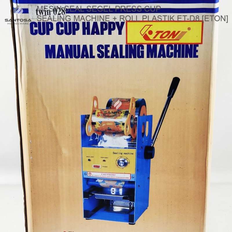 Jual Mesin Seal Segel Press Cup Sealing Machine + Roll Plastik ET-D8 ...
