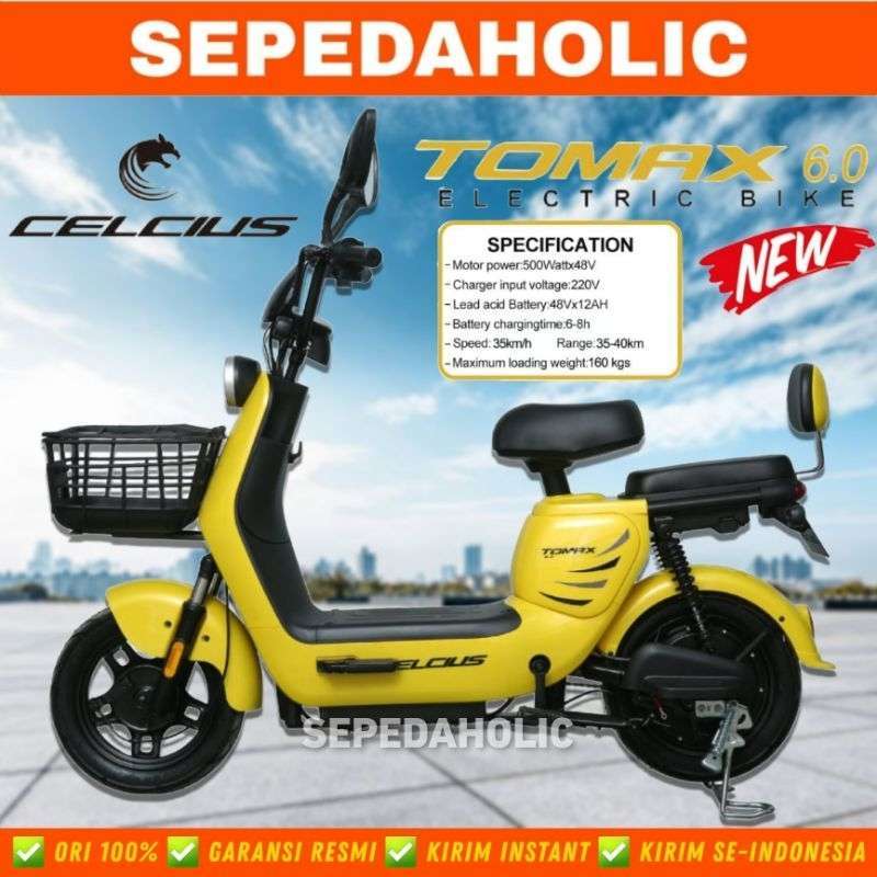 Jual Sepeda Listrik CELCIUS TOMAX 6.0 NEW 500 Watt Electric Bike di ...