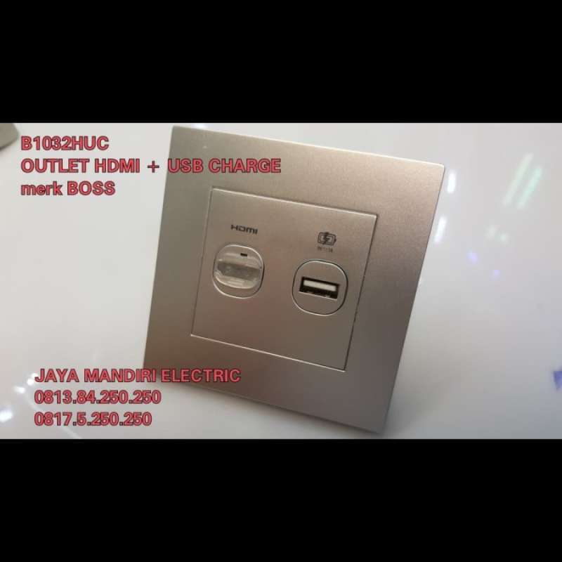 Jual Modul Outlet Hdmi + Usb Charge Silver Power Boss Socket Faceplate ...