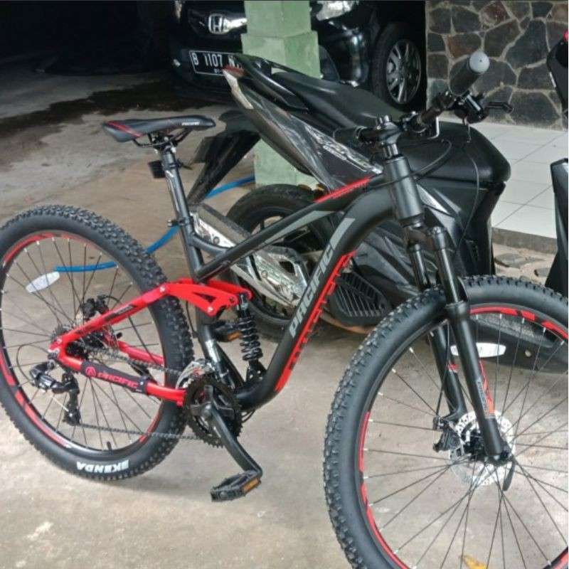 Jual Sepeda Gunung 27.5 Inch Mtb Pacific Override 4.0 Alloy Full Suspensi 24 Speed Cakram ...