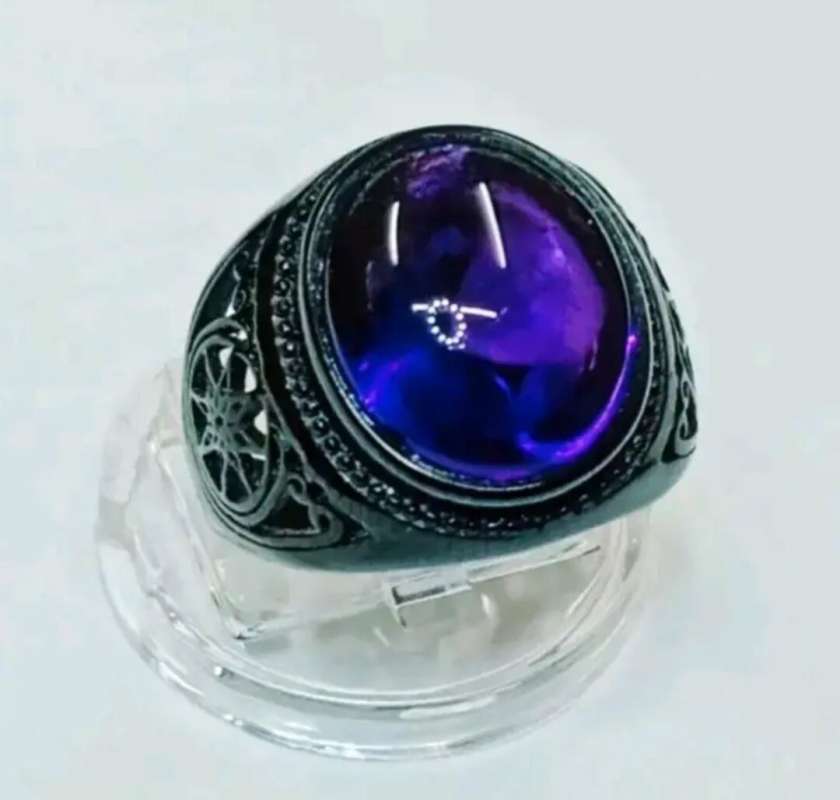 Promo Batu permata kecubung bungur Ring hitam beserta memo - 12 Diskon ...