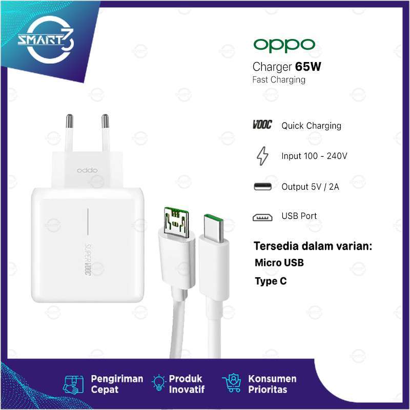 Promo Charger Oppo Original Type C 65 Watt fast Charging dan Micro USB ...