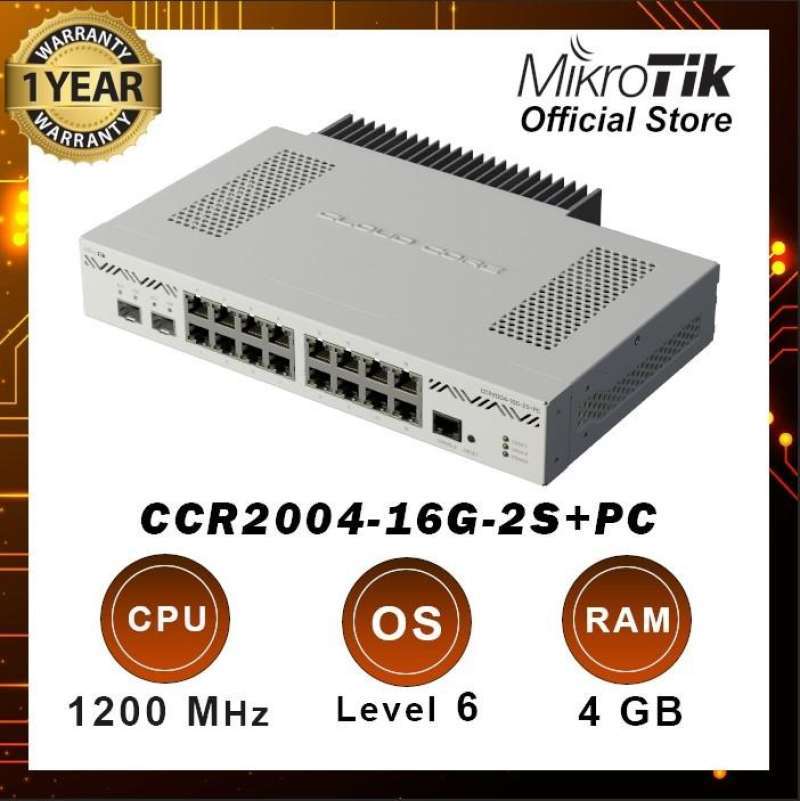 Jual MikroTik CCR2004-16G-2S+PC Cloud Core Router CCR 2004 16G 2S+ PC ...