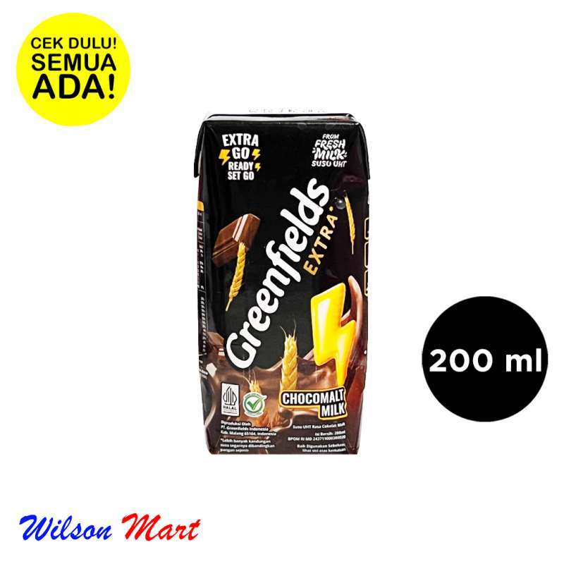 Jual Greenfields Extra Chocomalt Milk 200 Ml Susu Green Fields Di ...