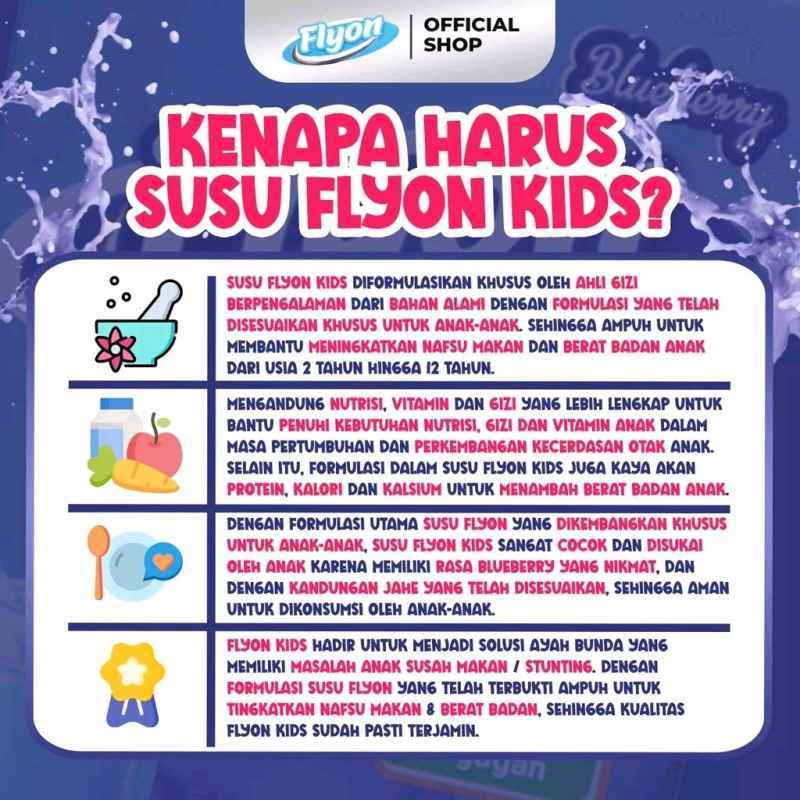 Jual Susu Flyon Kids Penambah Nafsu Makan Anak / Vitamin Tambah Berat ...