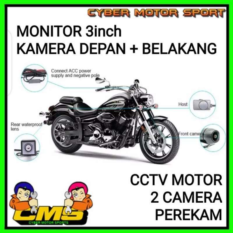 Promo cctv Kamera motor rekam depan belakang waterproof. Dashcam sepeda ...
