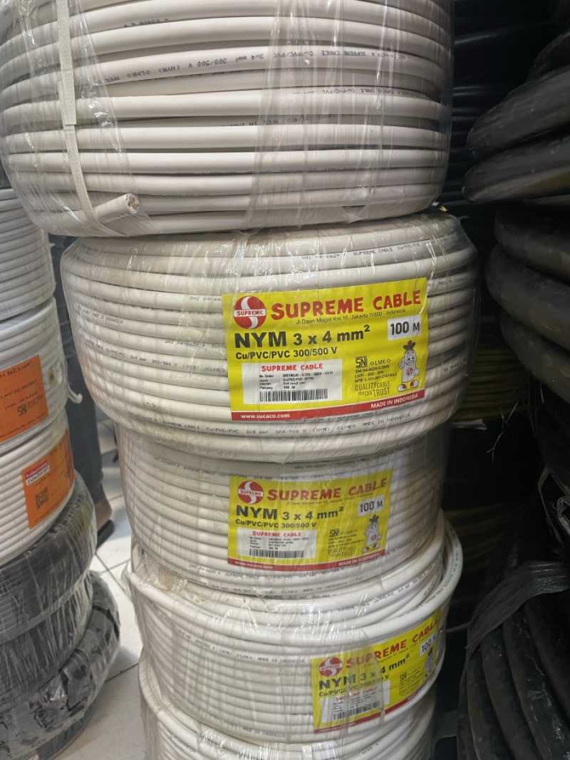 Promo Kabel Nym 3x4 mm Supreme 100m Engkel / Supreme NYM 3x4 100m Putih ...
