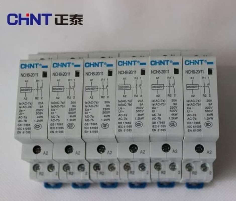 Promo Contactor Modular Din Rail Chint NCH8-20/20 20A 2P 2NO Kontaktor ...