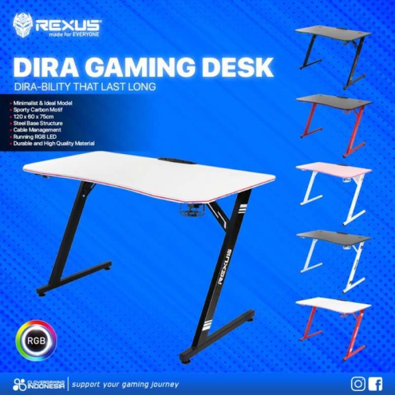 Promo Rexus Dira Rgb - Gaming Desk Meja Gaming - Multicolor Diskon 17% ...
