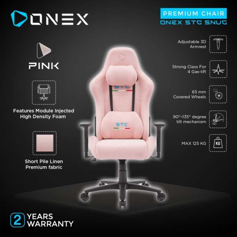 Promo Onex Stc Snug Series Fabric Premium Gaming Chair Kursi - Pink Diskon 17% di Seller ...