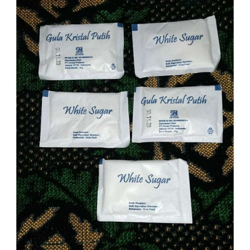 Jual Gula Sachet Hotel Kafe / White Sugar / Brown Sugar (Repack 50pcs ...