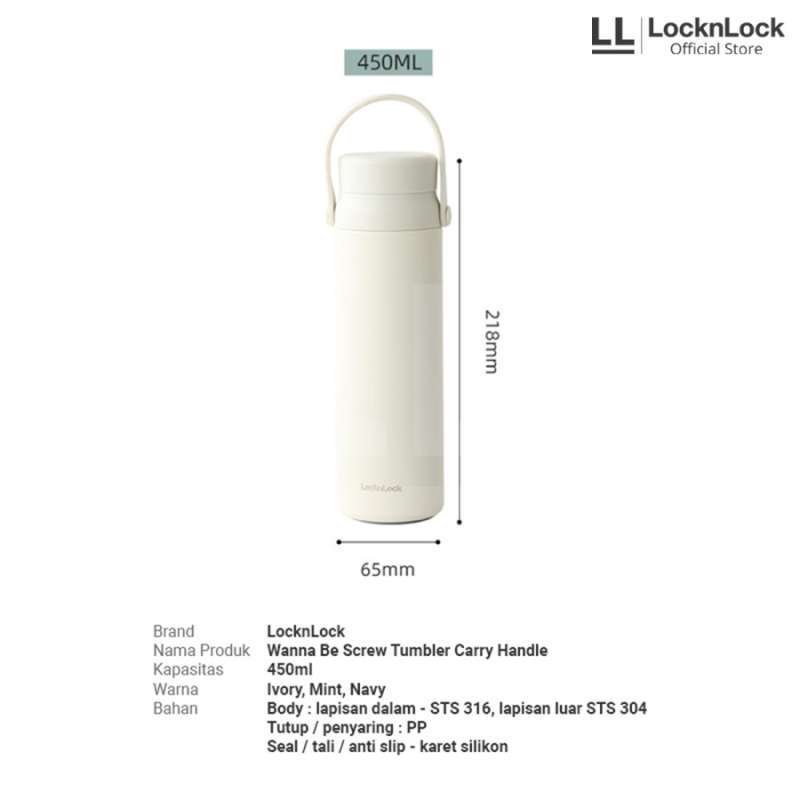 Promo Locknlock Wanna Be Screw Tumbler Carry Handle 450ml Lhc4246 ...