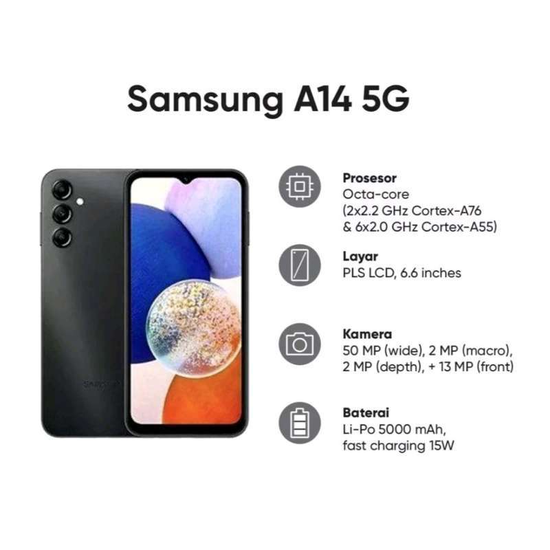 Jual SAMSUNG A14 5G RAM 6/128 GARANSI RESMI di Seller JFK Cellular ...