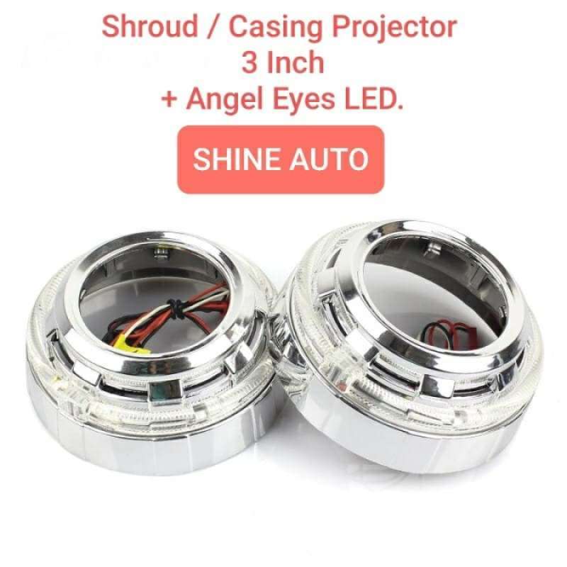 Promo Shroud / Casing Projector 3 Inch Bulat Angel Eye LED Putih Diskon ...