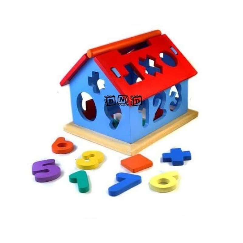 Jual Dz Rumah Angka Mainan Edukatif Anak Kayu Number Geometri Bentuk ...