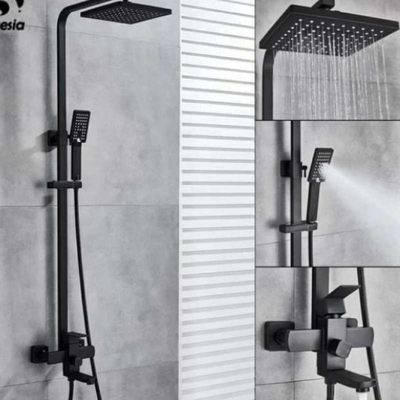 Promo Tiang Shower Set Hitam / Tiang Shower Hitam Diskon 33% di Seller ...