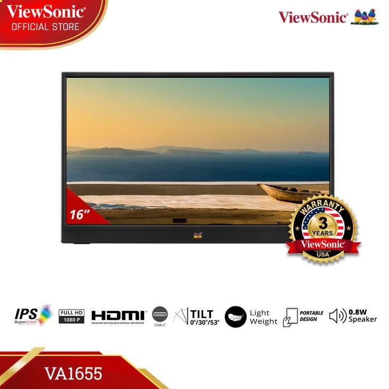 Promo ViewSonic VA1655 - 15,6 Inch Portable Monitor 1080p USB-C Diskon ...