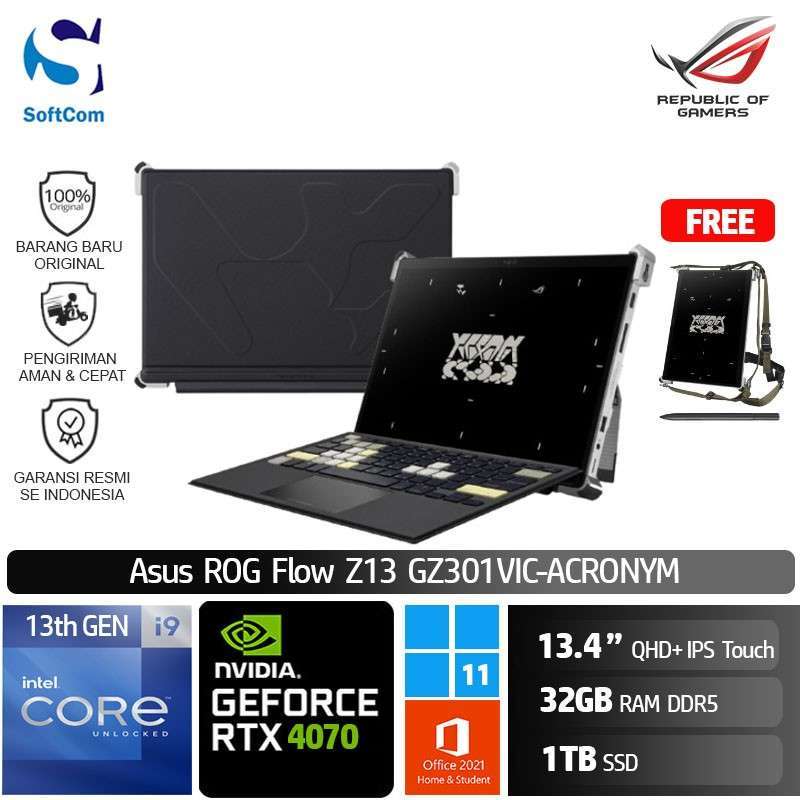 Jual Asus ROG Flow Z13 GZ301VIC ACRONYM Covertible Laptop Gaming [Core ...