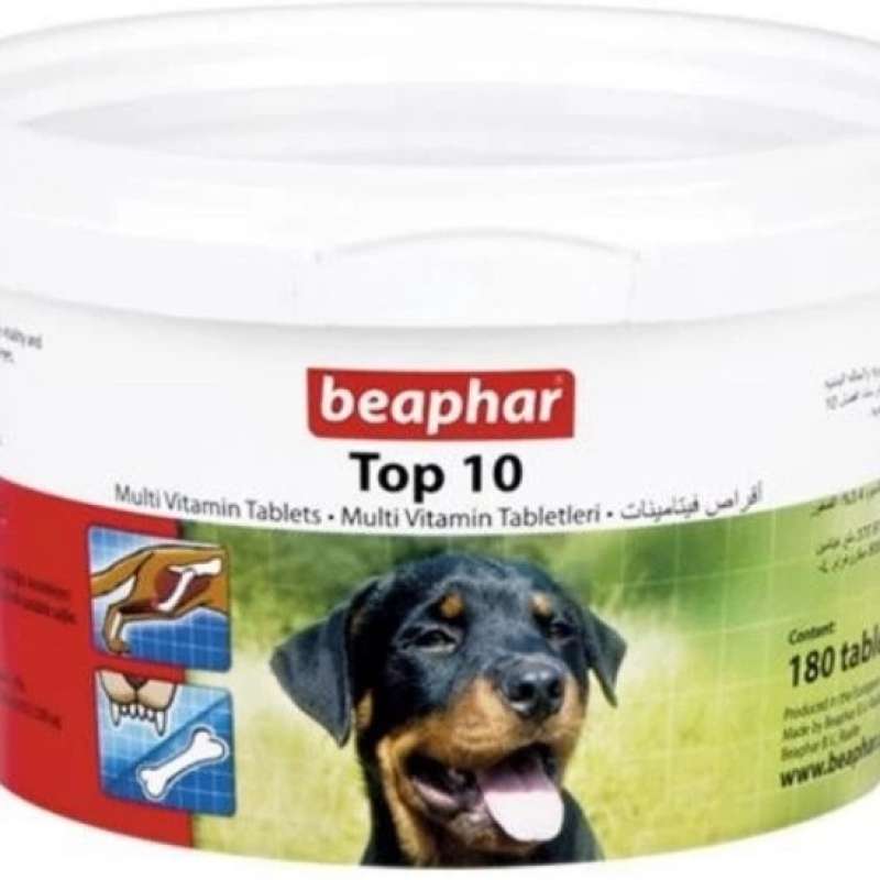 Promo beaphar top 10 multi vitamin tablets for dog (180 tablets ...