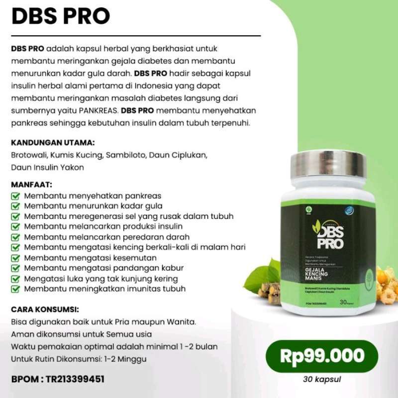 Jual Dbs Pro Kapsul Diabetes/60 Pcs di Seller PT Sukma Sejahtera ...