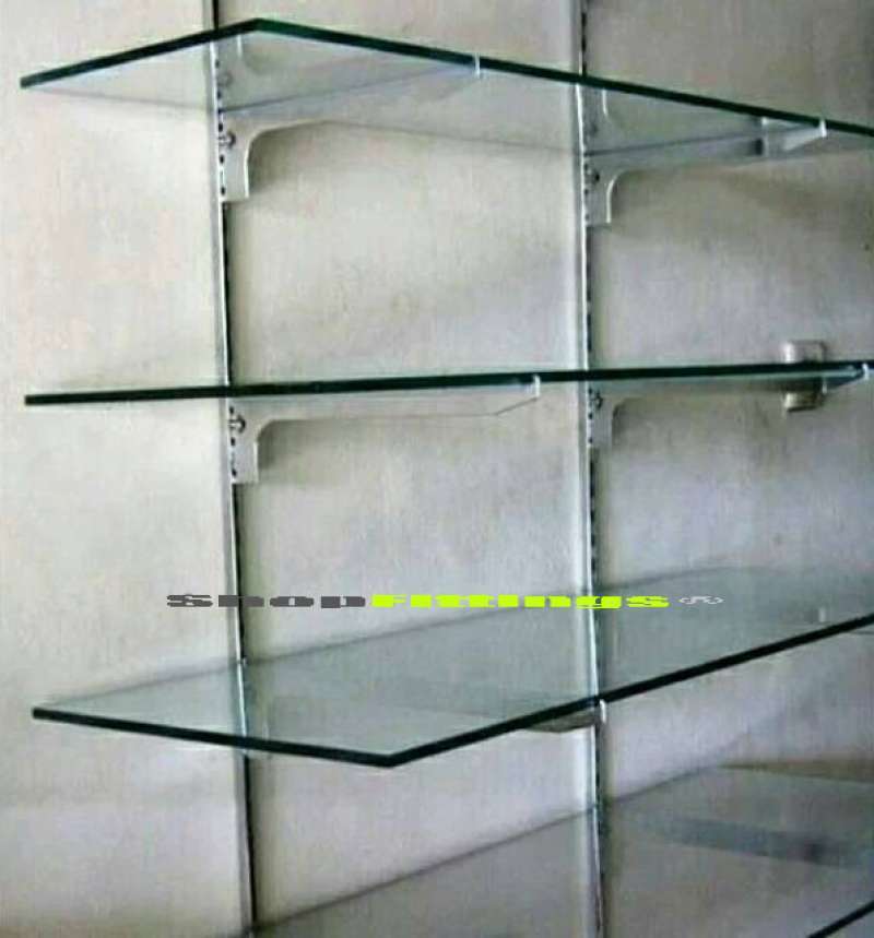 Jual Tiang Braket Rel Besi Ambalan Rak Kaca Kayu Display Rail Slot ...