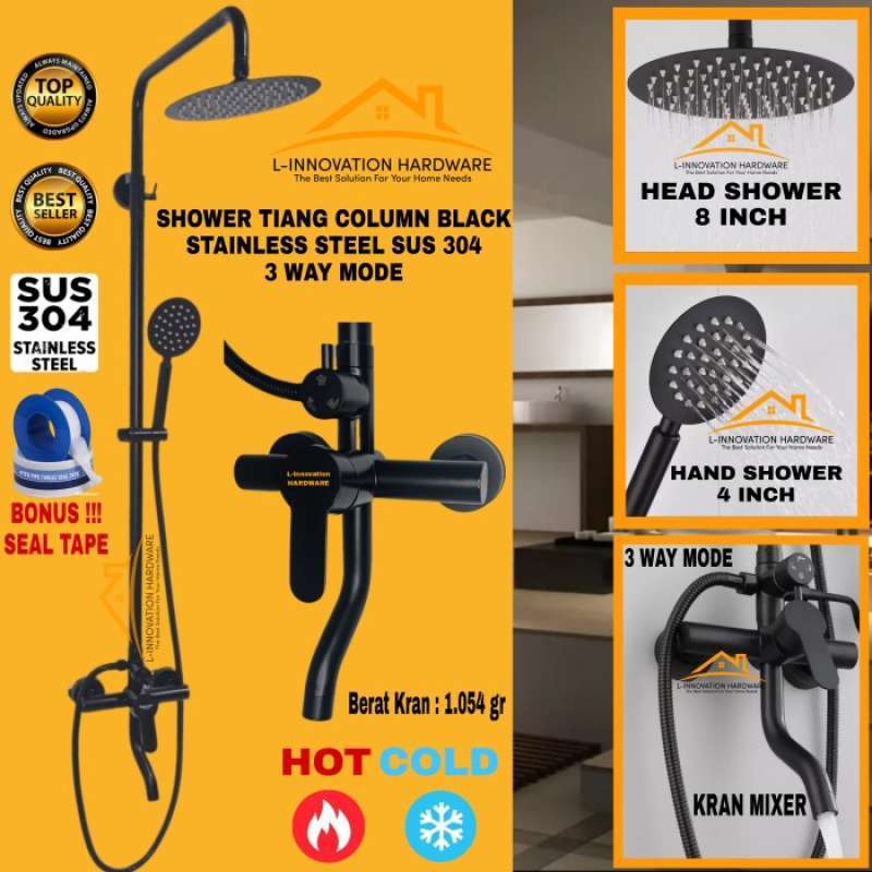 Promo Shower Tiang Column Set Mandi Keran Kran Air Panas Dingin Mixer ...