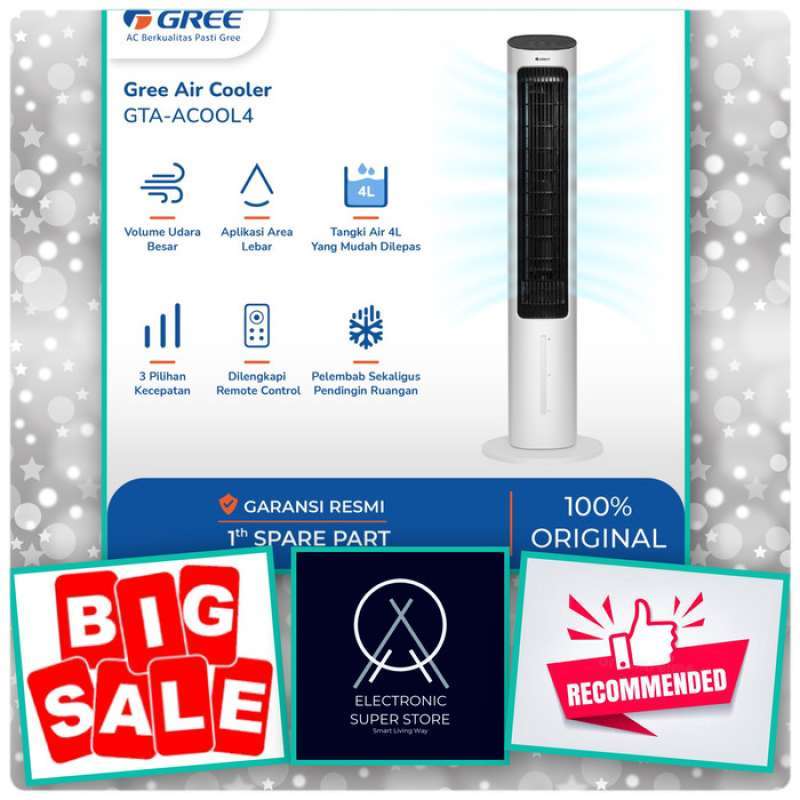 Promo GREE AIR COOLER 4L GTA-ACOOL4 ANION VIRUS KILLER TOUCHSCREEN ...