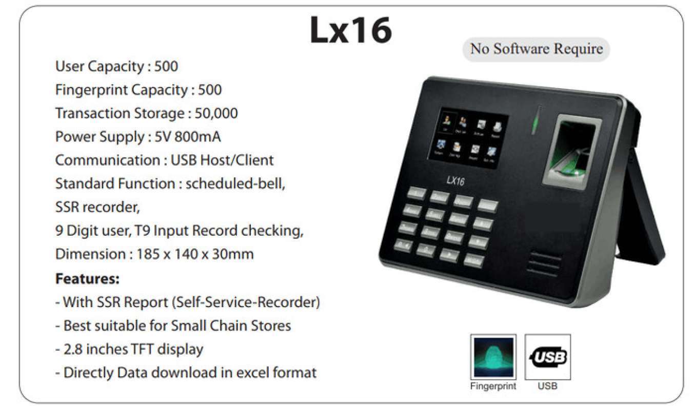Promo Mesin Absensi Fingerprint ZKTeco LX16 Diskon 23% di Seller 17 Store - Petojo Utara, Kota ...