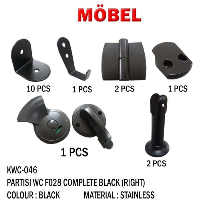 Promo Partisi Wc F028 Black Kanan/Kiri Diskon 23% di Seller Melangit ...