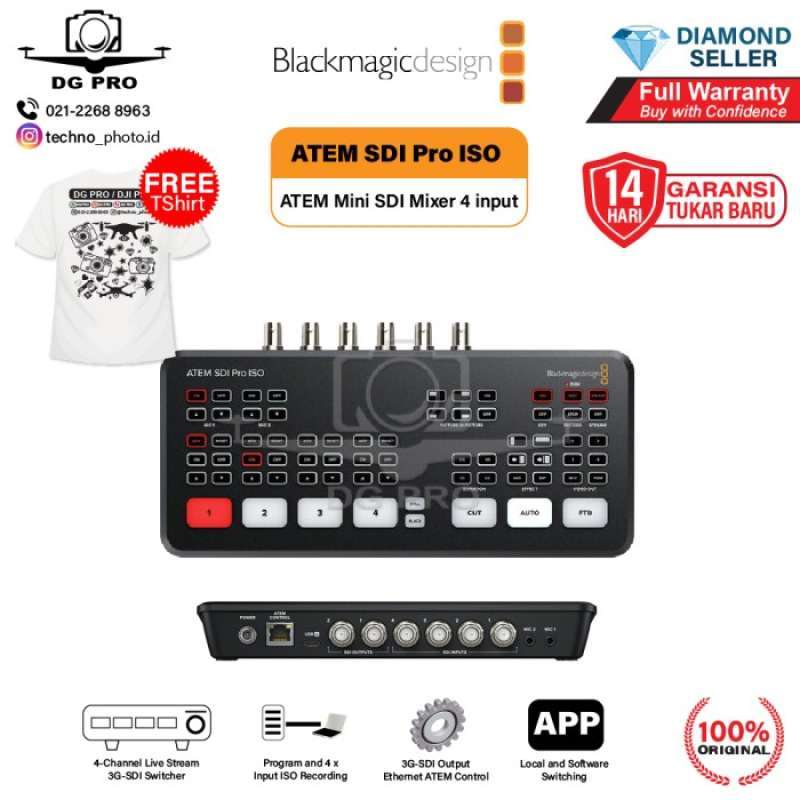 Promo Blackmagic Design Atem Sdi Pro Iso / Atem Mini Sdi Mixer 4 Input ...