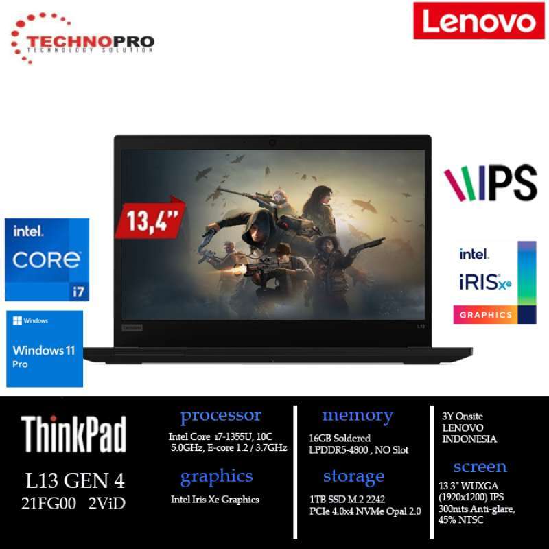 Promo Lenovo ThinkPad L13 Gen 4 (Intel) 2VID || Intel Core i7-1355U 16GB 1TB SSD Iris Xe ...