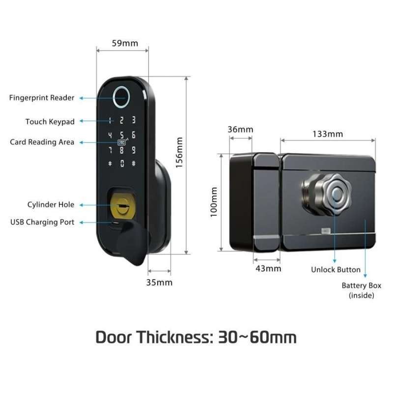 Jual Seyven Deadbolt Smart Door Lock Pintu Kayu Besi - Di Seller ...