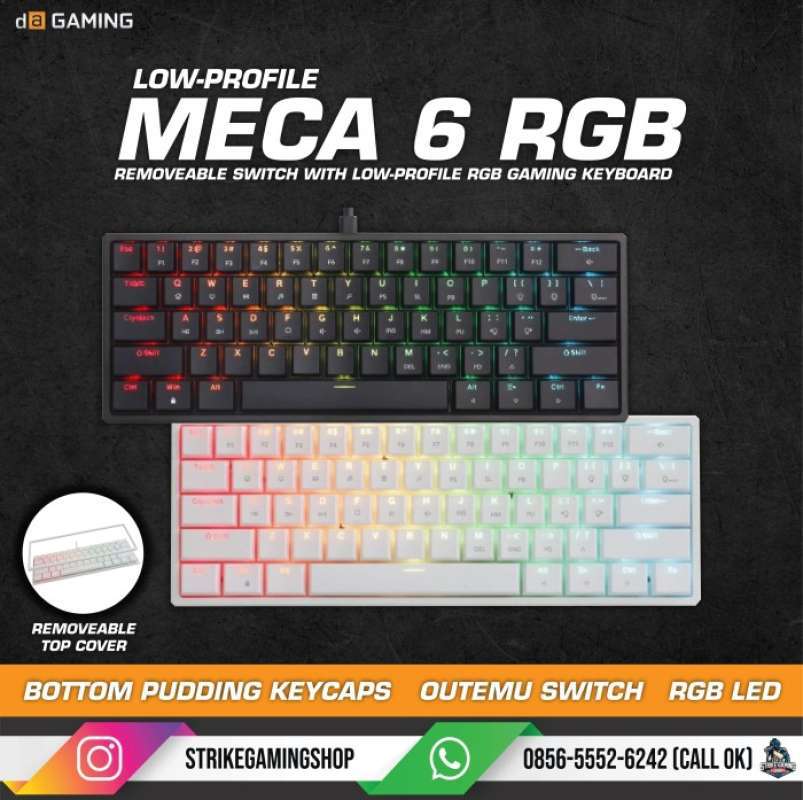 Promo digital alliance meca 6 rgb low-profile 60% mechanical gaming ...