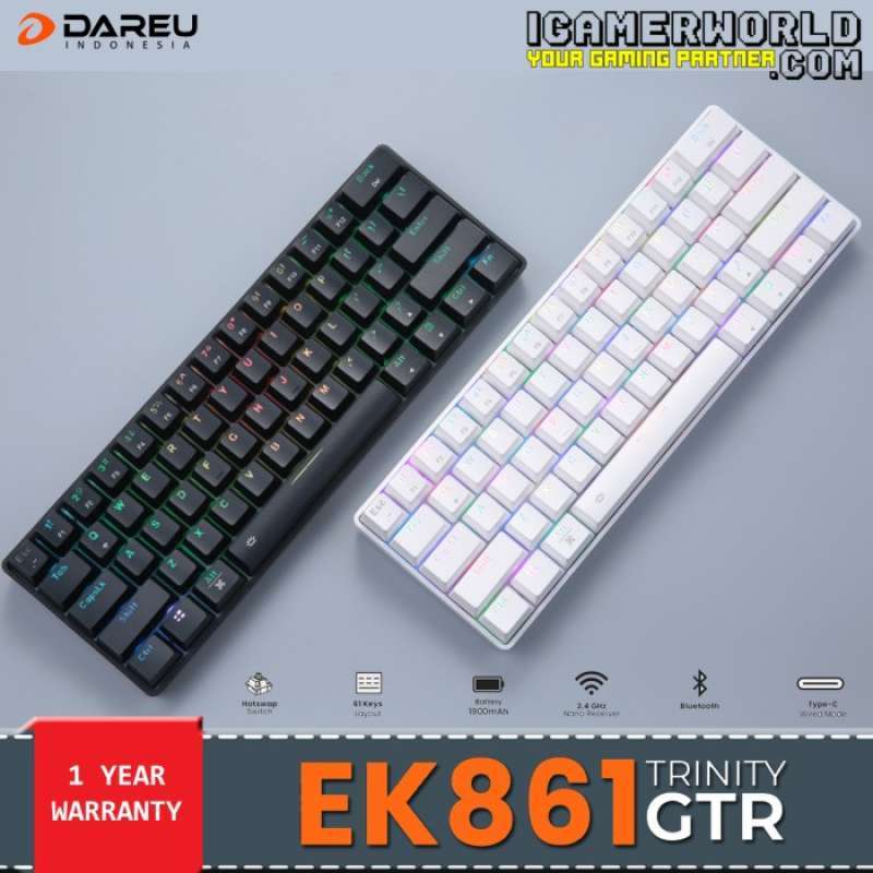 Jual Dareu EK861 Trinity GTR Hotswap Wireless Mechanical Gaming ...