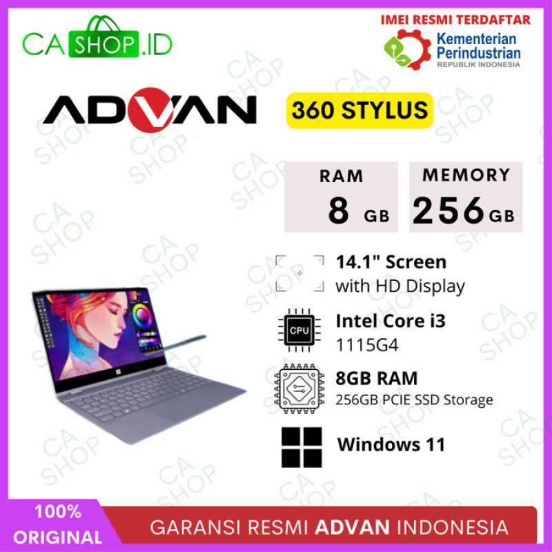 Jual Laptop Advan 360 Stylus Sketsa Notebook Flip 2in1 Tablet Touch ...