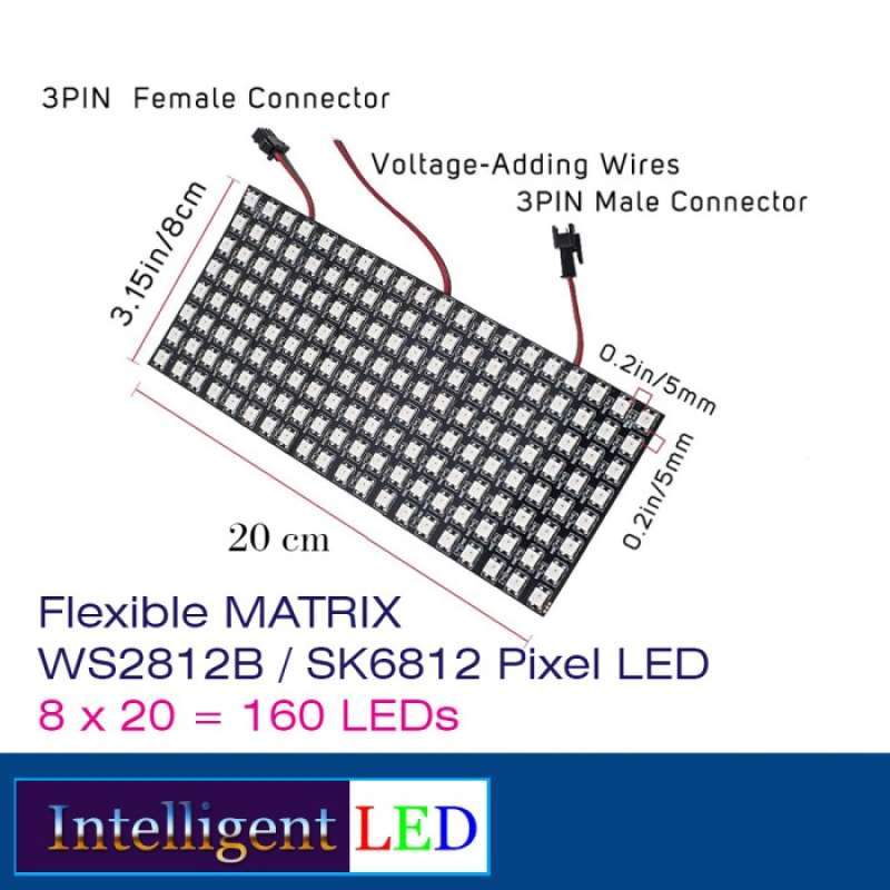 Promo Flexible MATRIX WS2812B / SK6812 Pixel LED 8 x 20 = 160 LEDs Diskon 26% di Seller Jaya ...