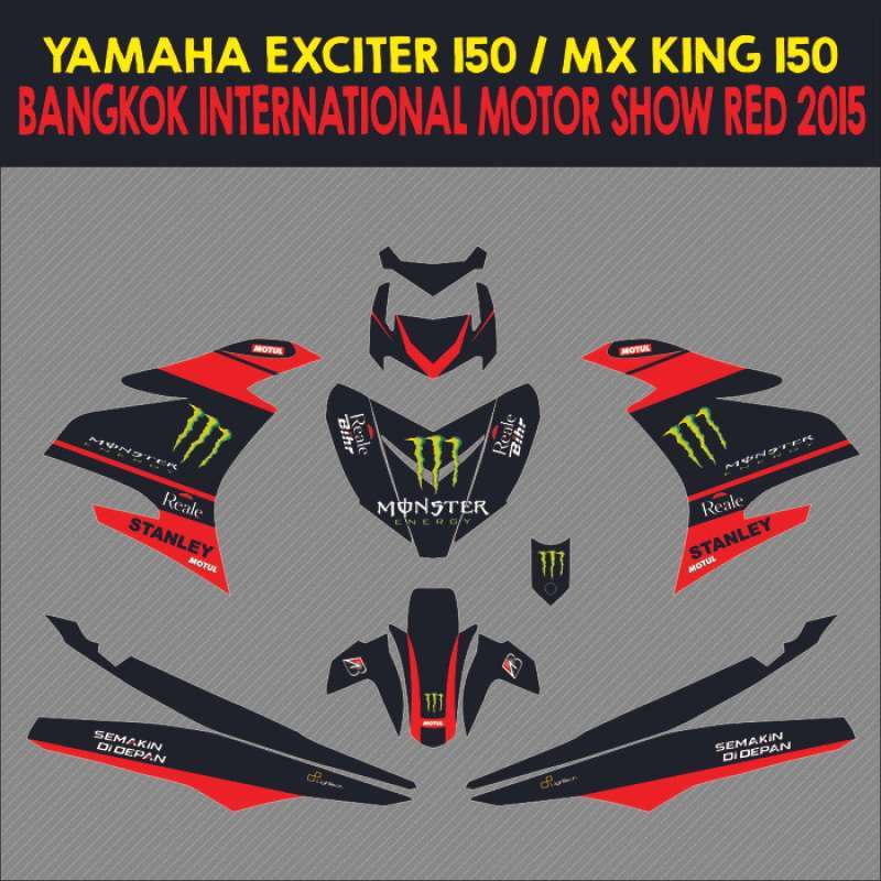 Promo Sticker striping motor stiker Yamaha MX King Bangkok Merah, Red ...