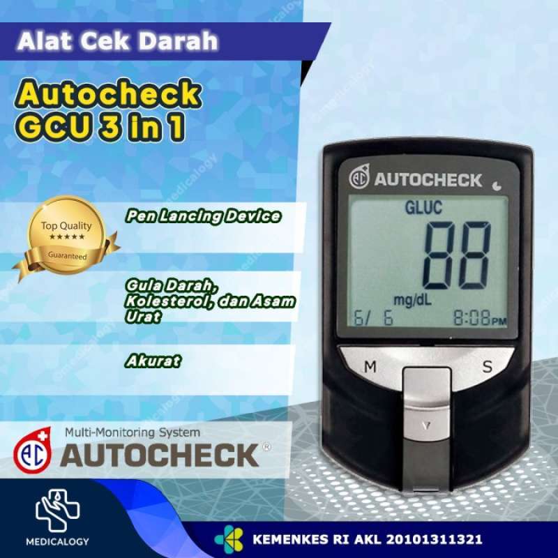 Jual Autocheck Gcu 3 In 1 | Alat Cek Gula Darah, Kolesterol, Dan Asam ...