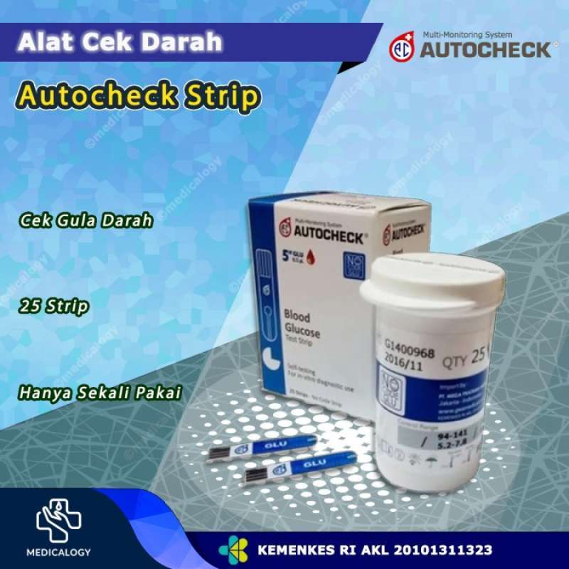 Jual Autocheck Strip Alat Cek Gula Darah | Glucose Strip (25 Strip) Di ...